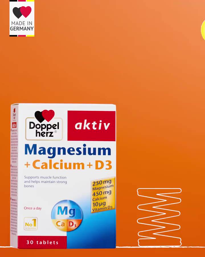 Viên uống bổ sung Canxi phòng ngừa loãng xương Doppelherz Magnesium + Calcium + D3 (Hộp 30 viên ...