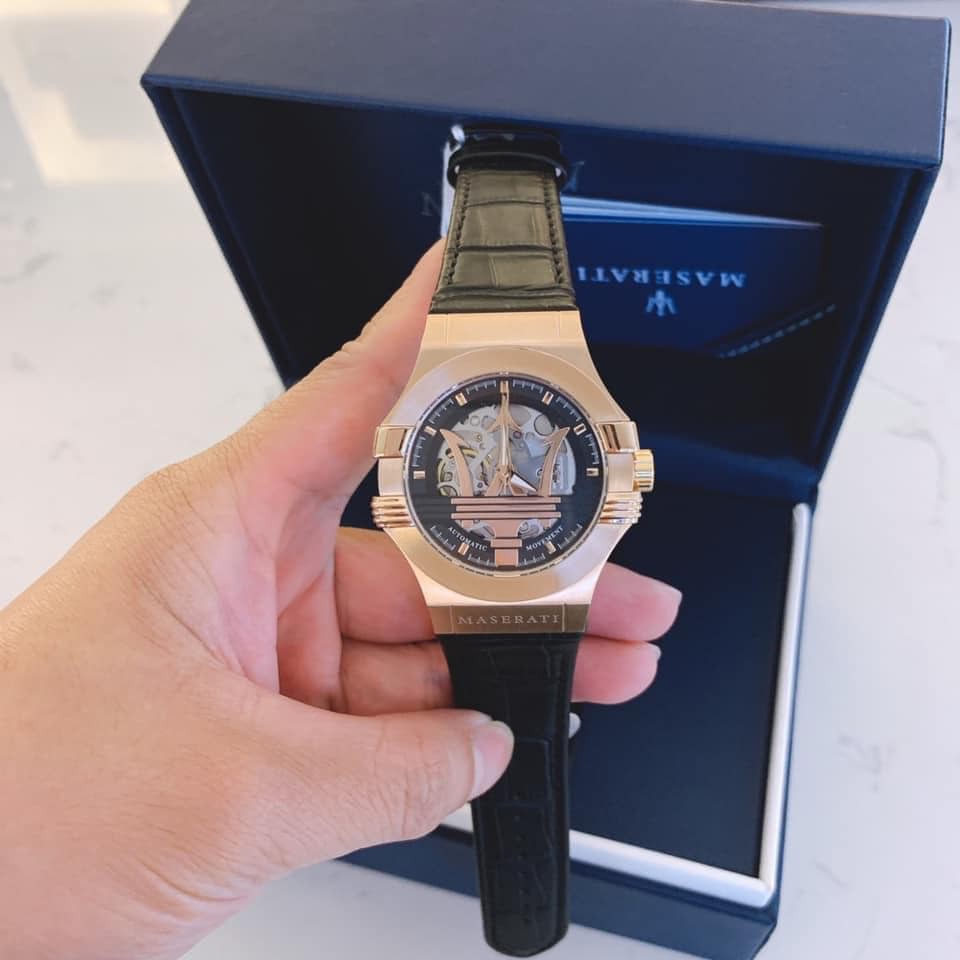 Đồng Hồ Nam Maserati Potenza Automatic Black Skeleton Mens R8821108039 ...