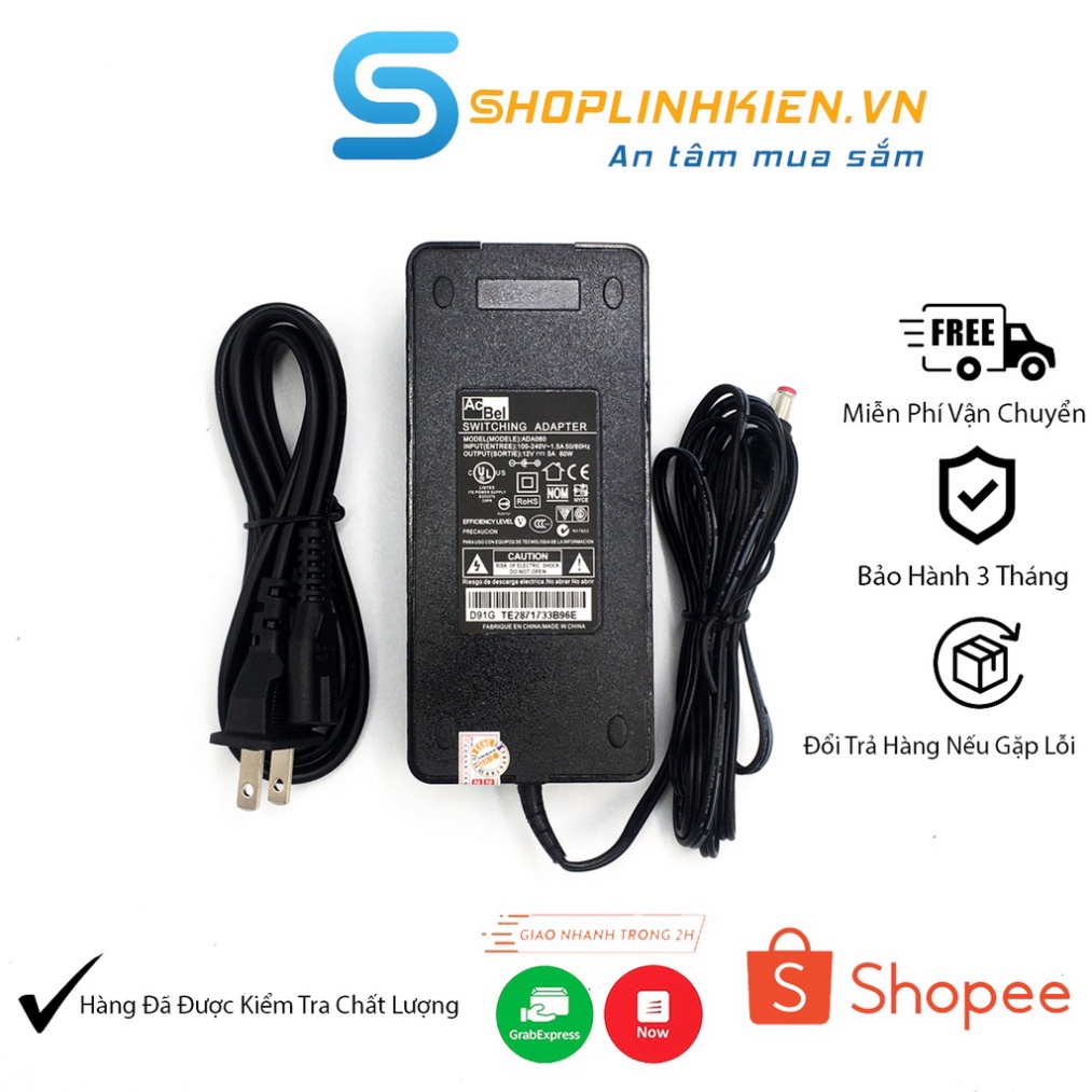 12V 5A Nguồn Adapter 12V5A 5.5x2.1MM 12V-5A | Shopee Việt Nam