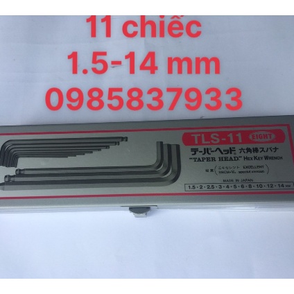 Bộ lục giác 11 chiếc 1.5 -14 mm TLS-11 Eight Nhật chất lượng hàng đầu thế giới độ bền cao bảo ...
