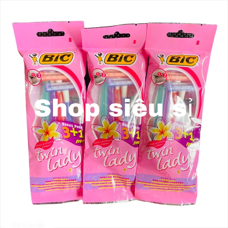 Dao cạo bic nữ 2 lưỡi 3 cây (tặng kèm 1 cây) | Shopee Việt Nam