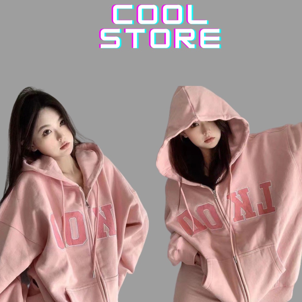 Áo khoác nỉ LKOD hồng trẻ trung vải cotton , chất nỉ siêu mịn hàng cao ...