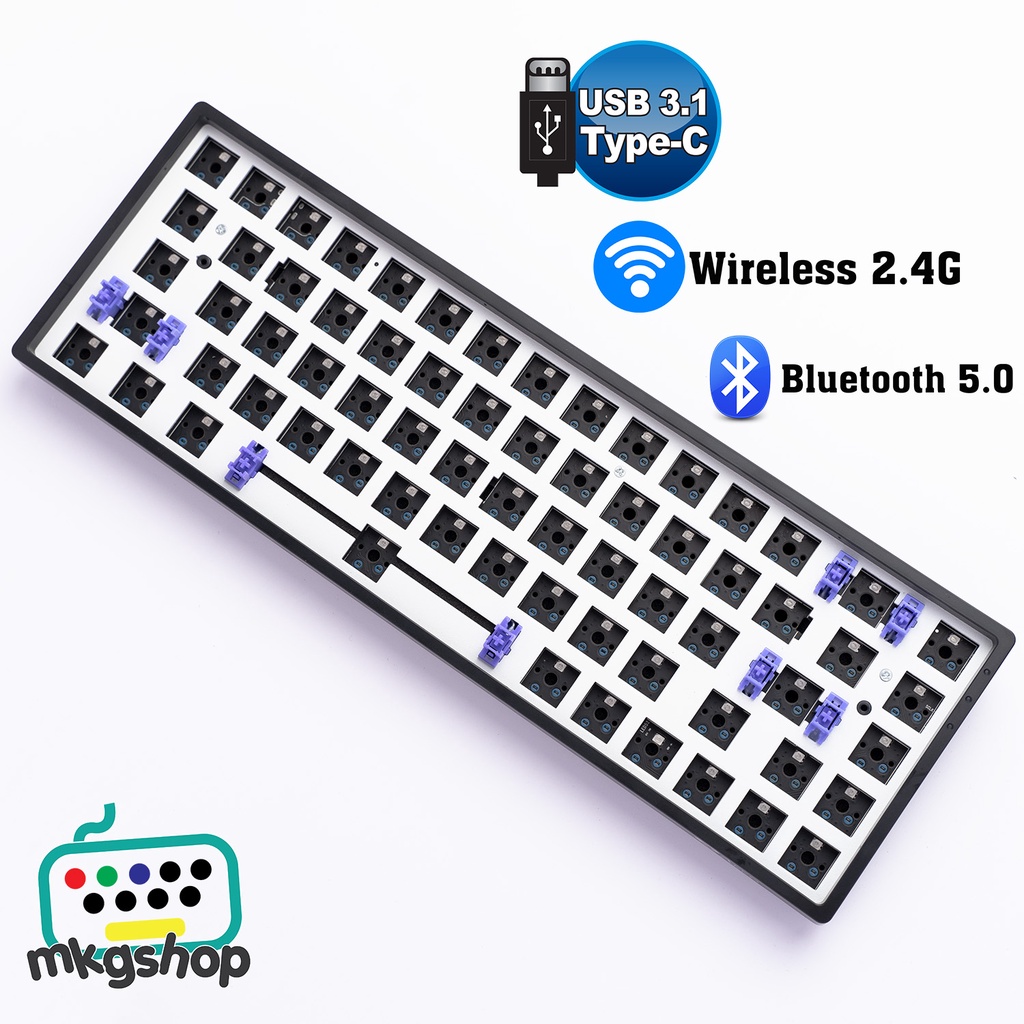 Kit bàn phím cơ Akko 3068B, 3098B, 3084B 3 kết nối, hot swap, led RGB ...