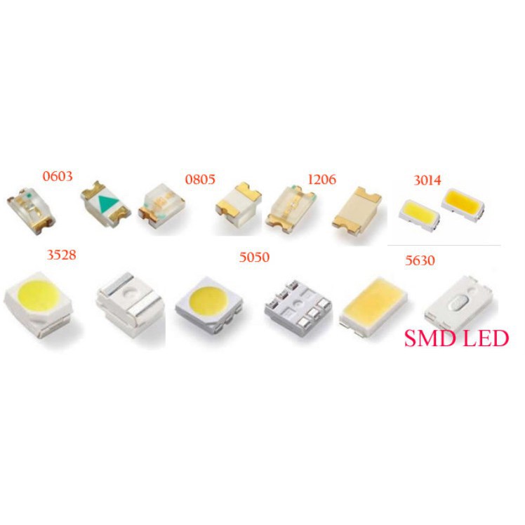 Dây 50 Led Dán SMD 0603 0805 1206 3528 5730 5050 RGB Siêu sáng Các Màu đỏ xanh lá dương vàng ...