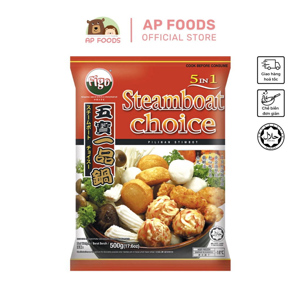 Combo viên thả lẩu 5in1 FIGO Malaysia 500g - Steamboat Choice 5 In 1 ...