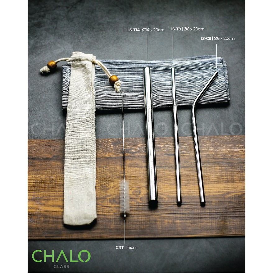 [CHAILO] Ống hút inox các cỡ, cọ rửa, túi vải | Shopee Việt Nam