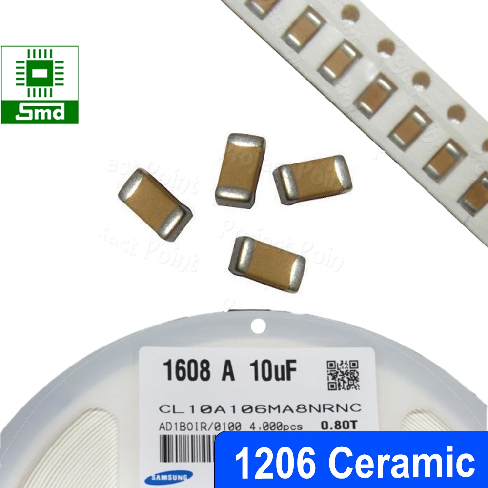 Set 50 Tụ dán 1206 SMD các trị số 10pF~10uF Tụ gốm SMD 22p 100nF 1uF ...
