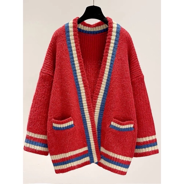 Cardigan len đỏ QC ( hàng sẵn) | Shopee Việt Nam
