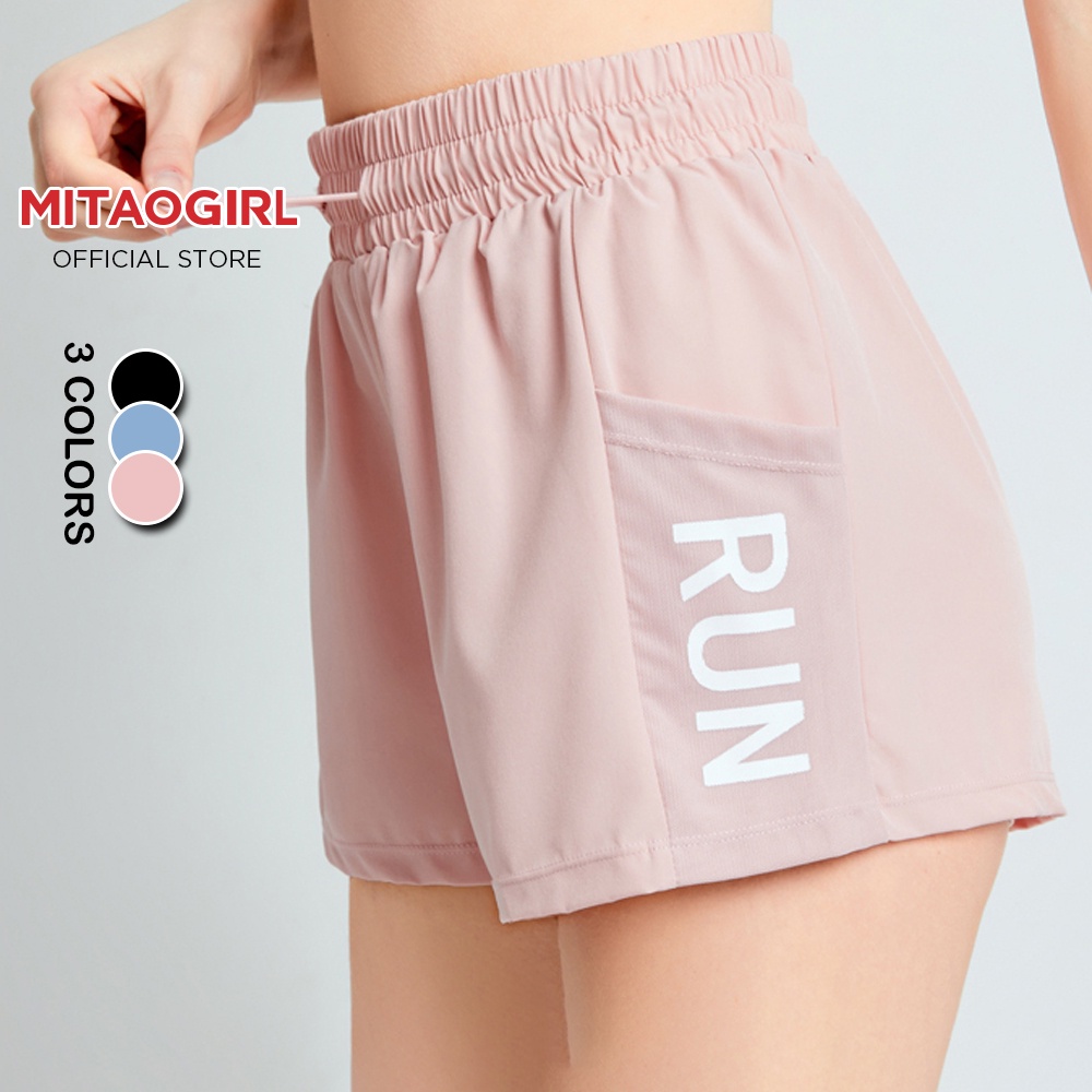Quần Tập Gym Yoga Nữ Mitaogirl Kiểu Dáng Short 2 Lớp Có Túi đựng Chất Vải Mát Co Giãn Hợp Thể