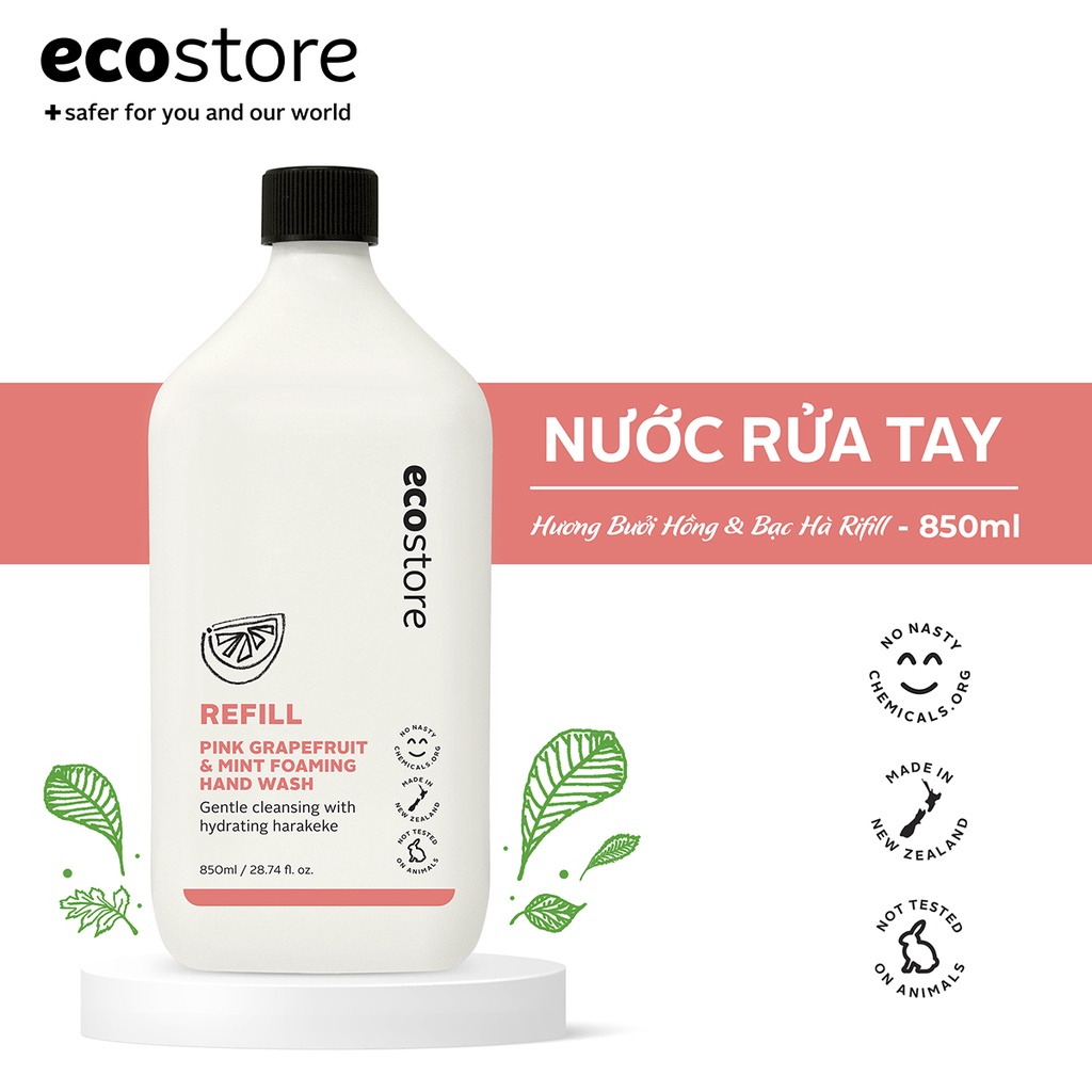 Nước rửa tay gốc thực vật ECOSTORE chai Refill 850ml diệt khuẩn - dưỡng da - Hương Bưởi hồng ...