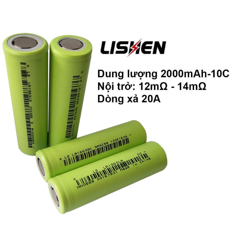 Cell pin 18650 Lishen xanh xả cao 20A 2000mAh | Shopee Việt Nam