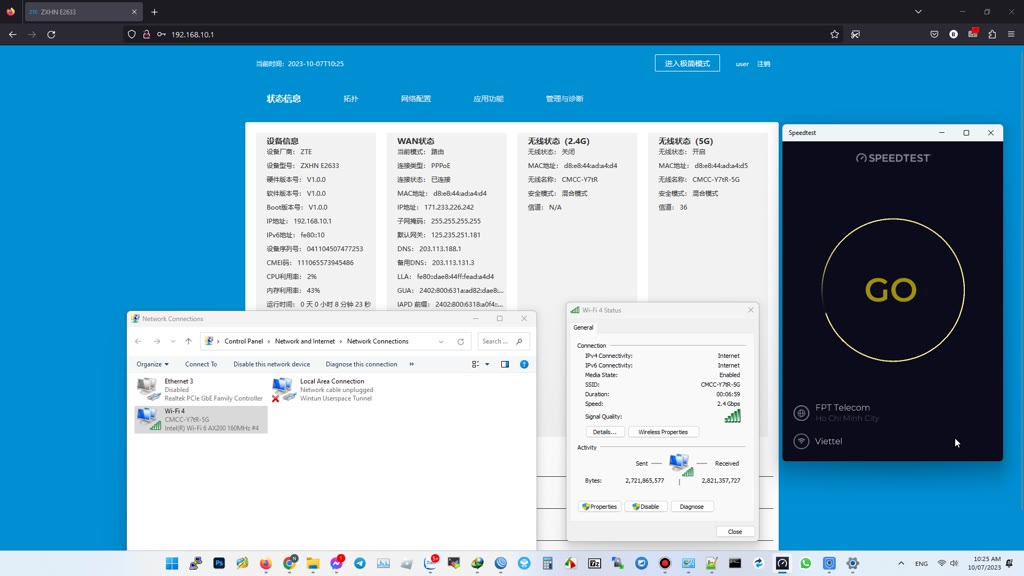 [New 100%] Bộ phát router Wifi 6 ZTE E2633 E2638 E2631 AX3000 , Mesh ...