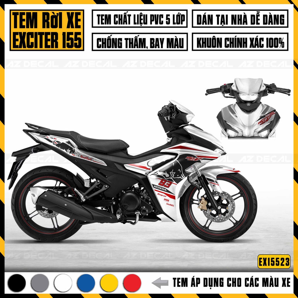 Tem Rời Exciter 155 Mẫu Red Bull | EX15523 | Decal Dán Xe Ex 155 VVA ...