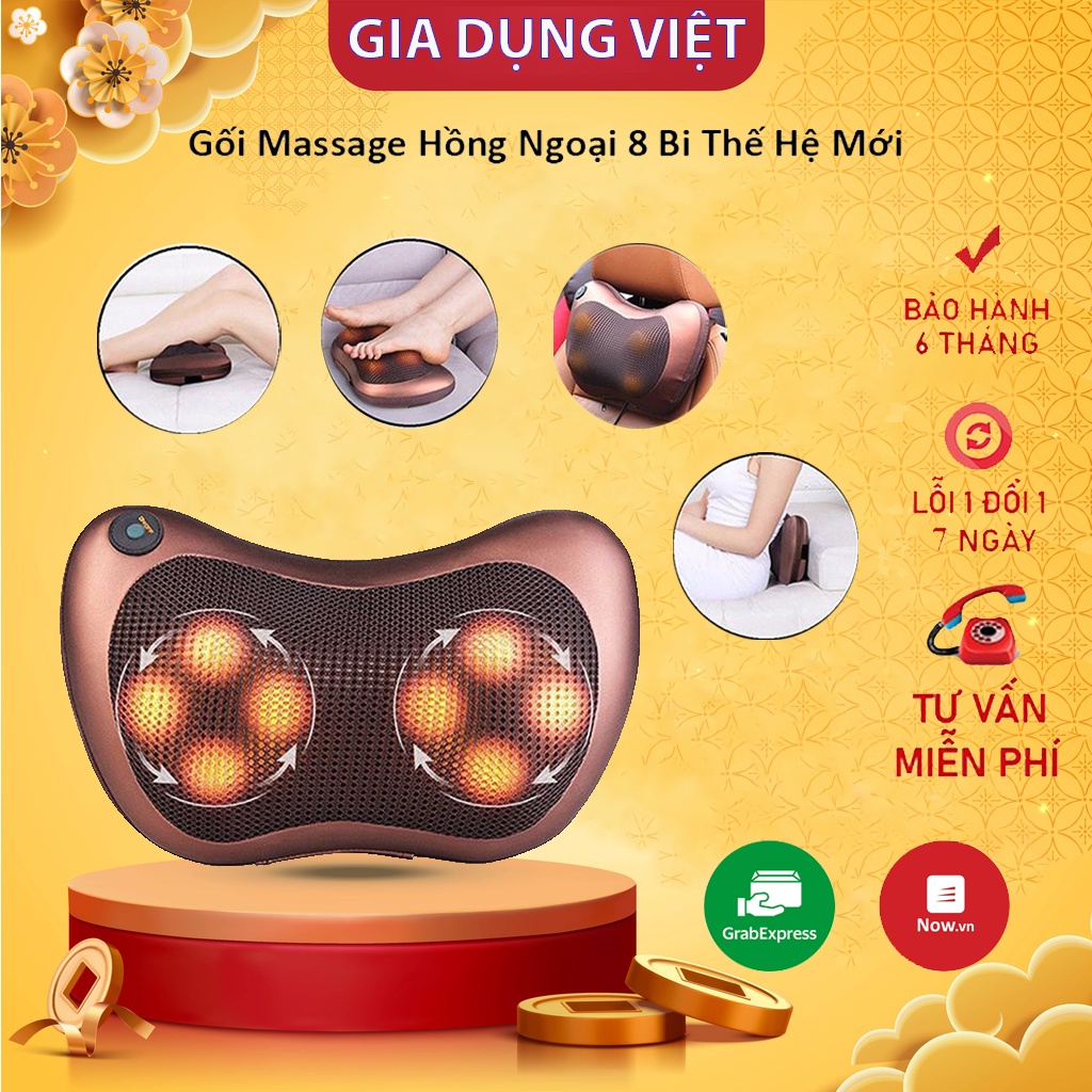 Gối Massage Hồng Ngoại 8 Bi Massage Cổ Công Nghệ Cao Mát Xa Cổ Vai Gáy Lỗi 1 Đổi 1 Shopee