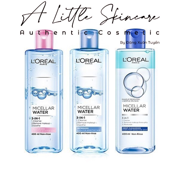 Nước tẩy trang L’Oreal Paris Micellar Water 3-in-1 400ml | Shopee Việt Nam