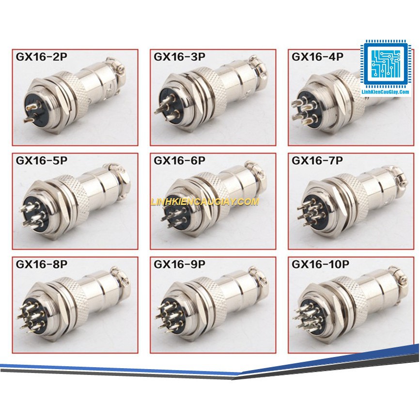 Bộ Jack đực-cái GX16 3P, 4P, 5P, 6P, 8P, 10P | Shopee Việt Nam