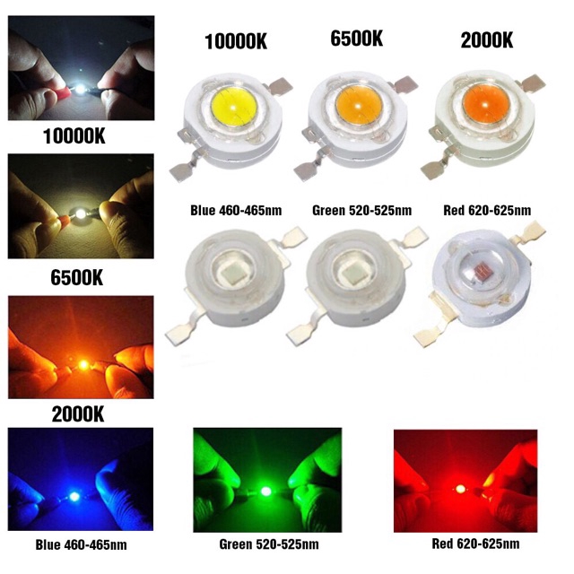 Bộ 500/1000 đèn LED 1W nhiều màu【Order 2 pieces = 1000pcs, without ...