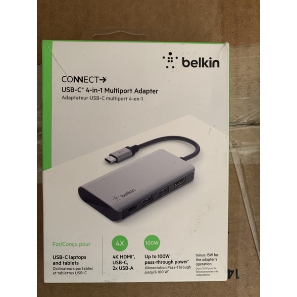 [Chính hãng] Hub chuyển Belkin USB-C 4 in 1 Multiport Adapter 60W 100W | Shopee Việt Nam