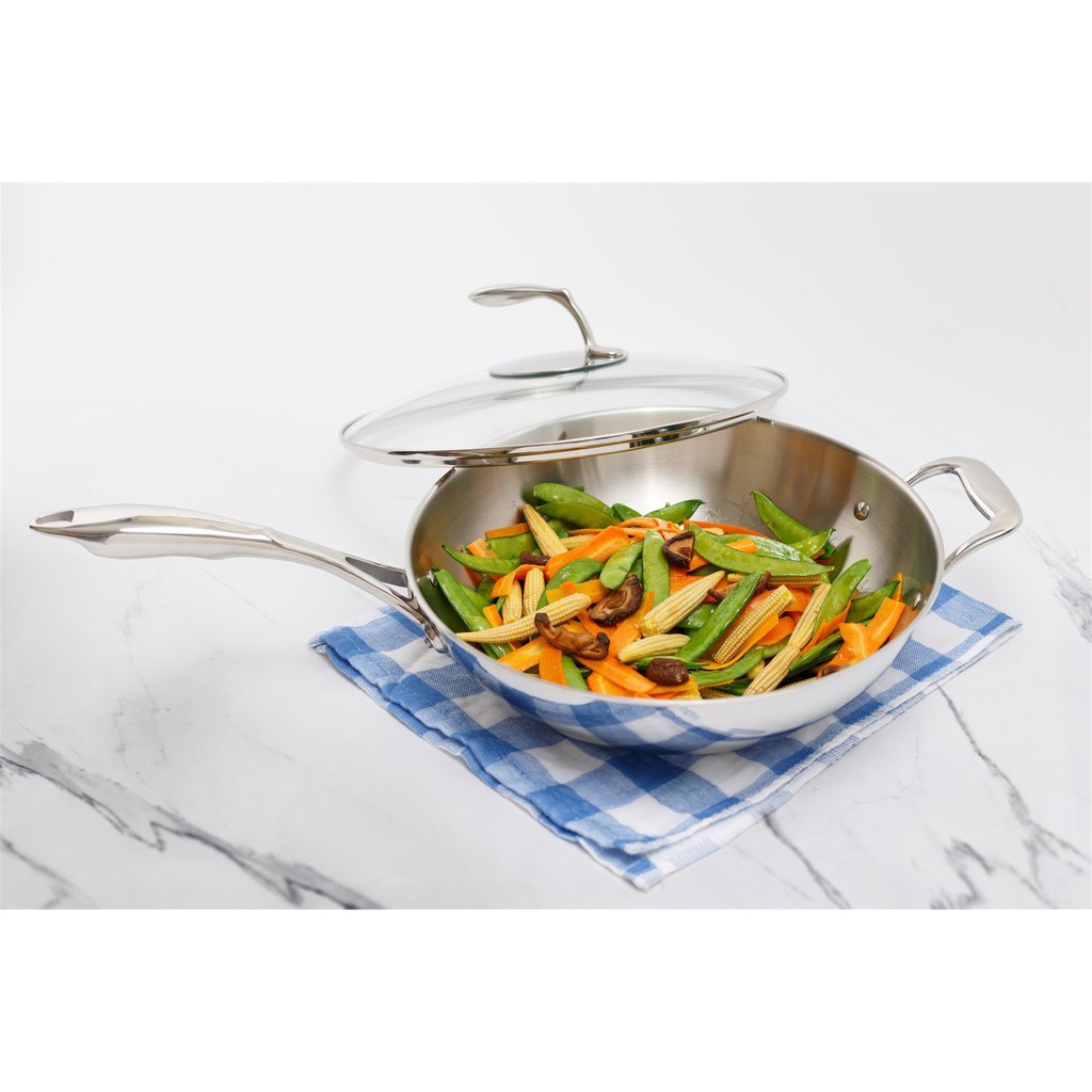 Chảo xào Tupperware T Chef Series Wok Pan 24cm (nắp kính) | Shopee Việt Nam