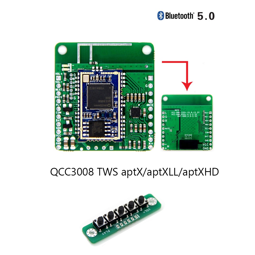 Mạch thu bluetooth 5.0 QCC3008 TWS aptX/aptXLL | Shopee Việt Nam