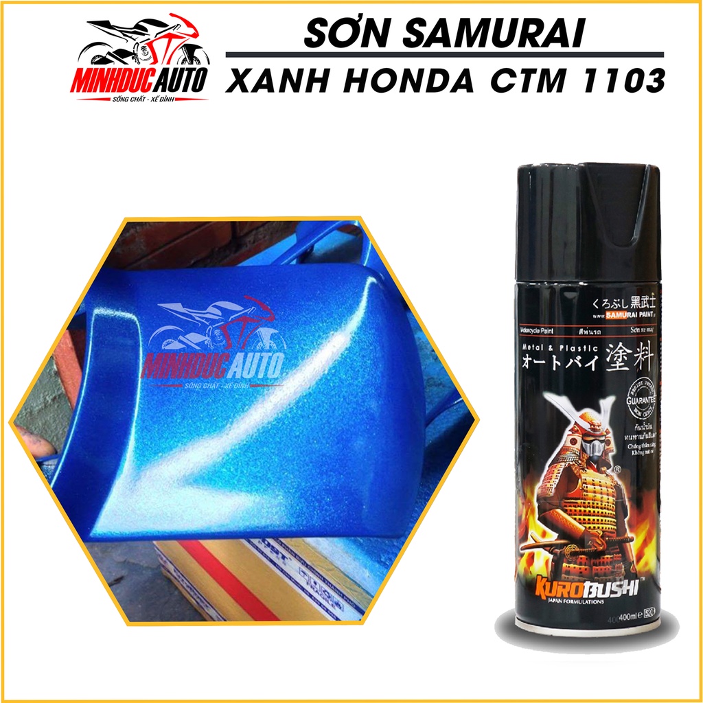 Sơn Samurai xanh kim loại Honda CTM 1103** chai sơn xịt chuyên dụng ...