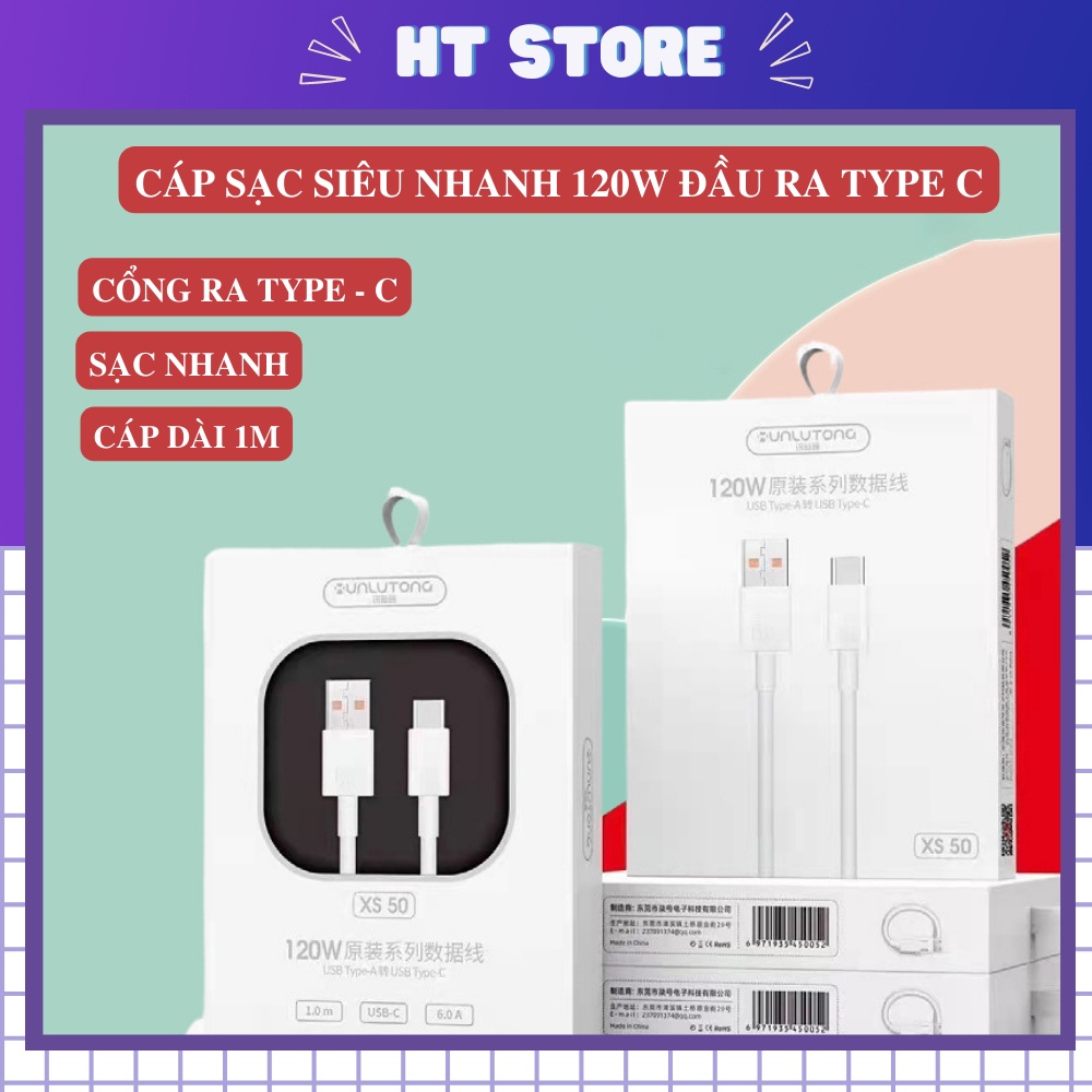 Cáp Sạc Siêu Nhanh Hãng UNLUTONG Cổng Vào USB Cổng Ra Type - C Dây Cáp Dài 1m | Shopee Việt Nam