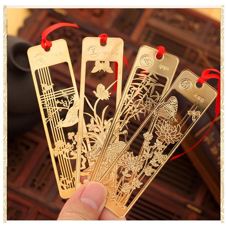 Bookmark cổ trang kim loại mỏng bookmark mai lan cúc trúc 20k/chiếc ...