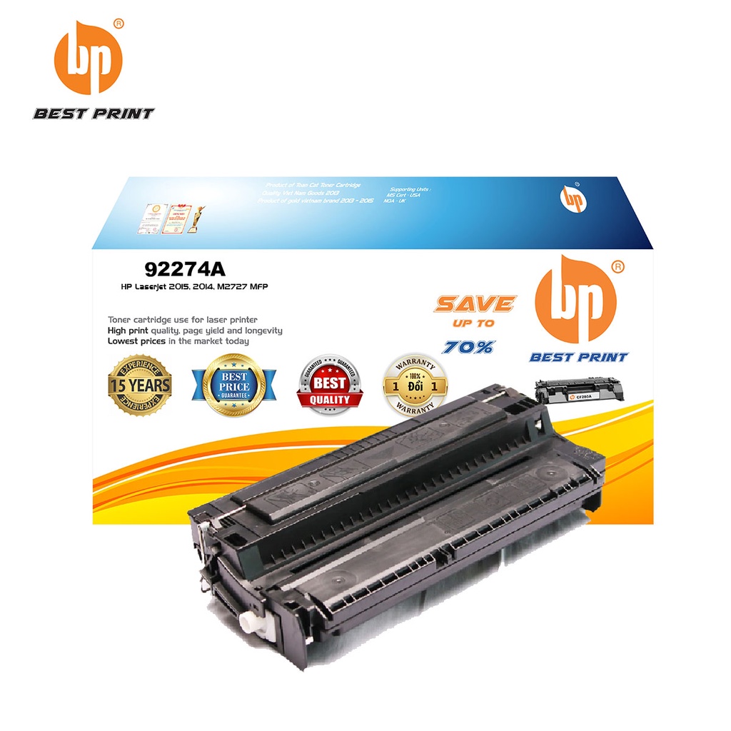 Hộp mực in BEST PRINT 92274A dùng cho máy in HP Laserjet 4L, 4ML, 4P ...