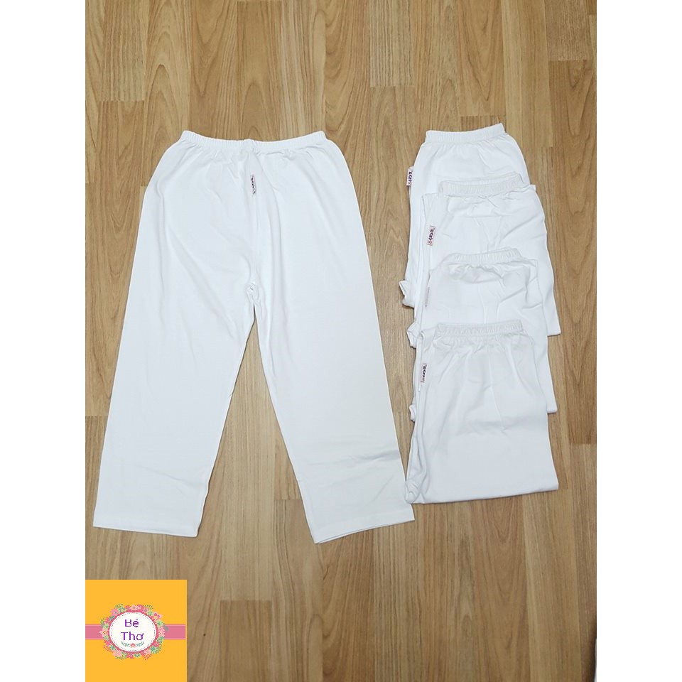 Quần thun dài lai Fany, quần dài mặc ngủ bé trai màu trắng Fany, quần dài mặc nhà từ 9 tháng đến ...