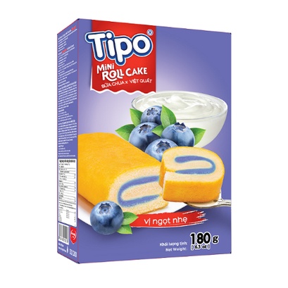 THÙNG 10 Hộp 268G TIPO MINI ROLL CAKE sữa chua việt quất TIPO 268Gram ...