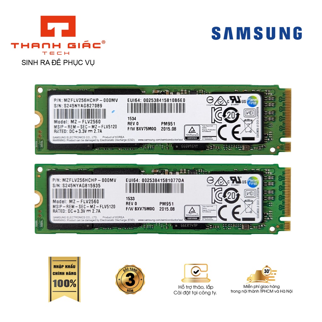 Ổ cứng SSD Samsung NVMe PM951 256GB M.2 2280 PCIe Gen3 x4 MZVLV256HCHP ...