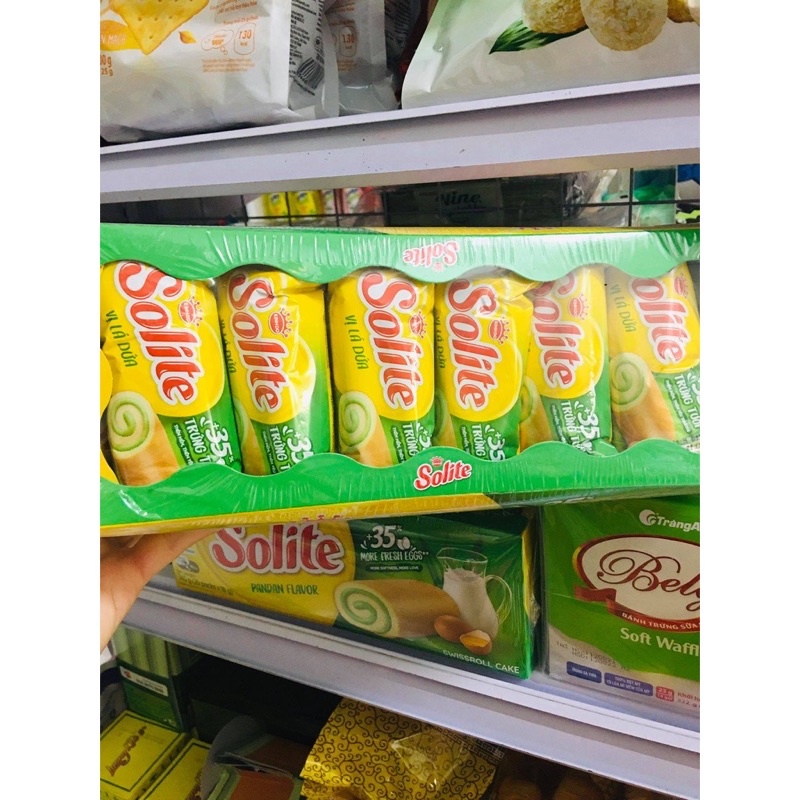 Bánh bông lan cuộn kem Solite Kinh Đô 180g 10 chiếc/hộp | Shopee Việt Nam