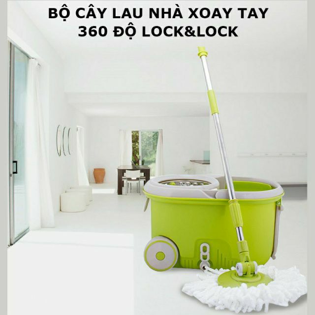Bộ Lau Nhà Xoay Tay 360 độ Lồng Vắt Bằng Inox MOP L003 Lock&Lock (hàng ...