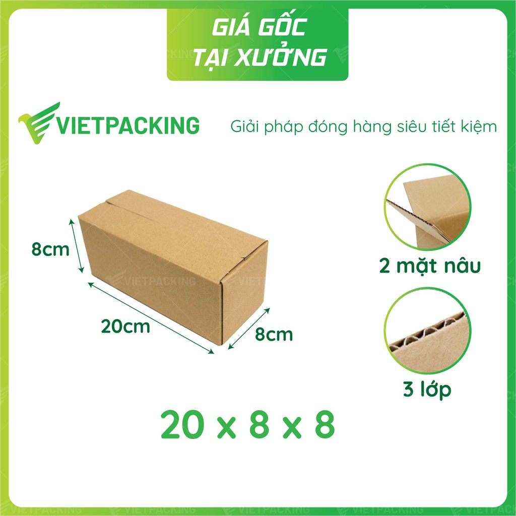 20x8x8 - 50 hộp carton gói hàng hộp cứng giấy đẹp V089 | Shopee Việt Nam