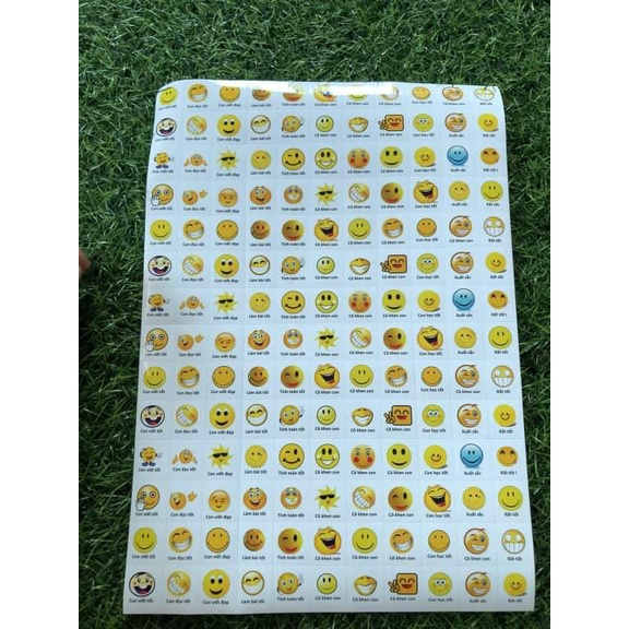 Sticker khen thưởng học sinh, tờ a4 có 154 hình dạng decal bóc dán ...