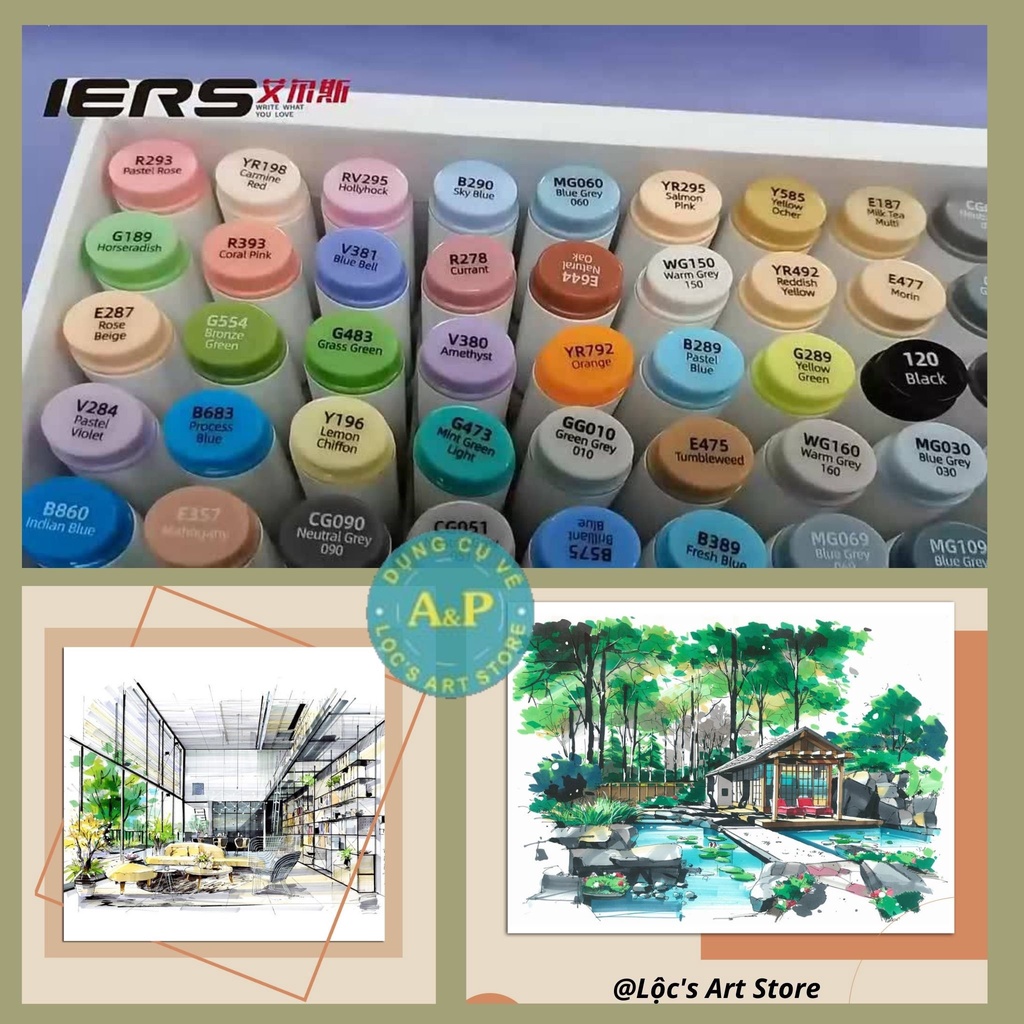 Bộ Bút MARKER IERS 80 Màu Chuyên Nghiệp | Shopee Việt Nam