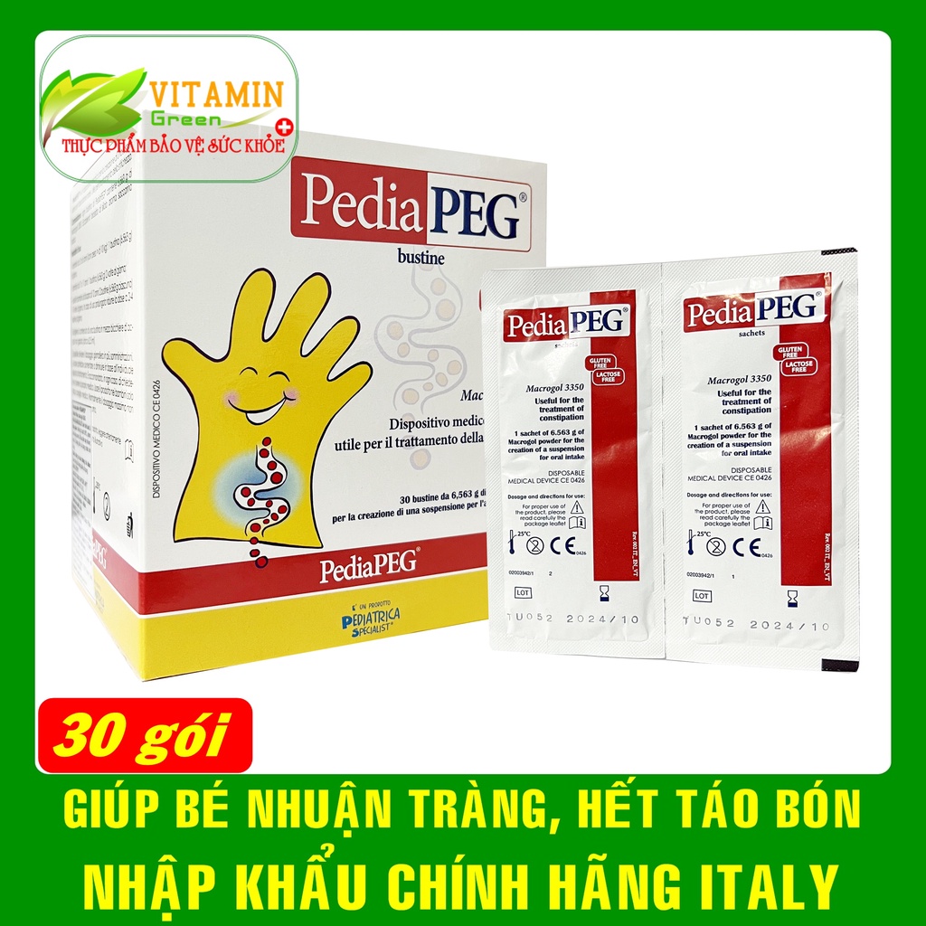 PediaPEG giúp bé nhuận tràng hết táo bón (hộp 30 gói) | Nhập khẩu chính hãng Italy | Shopee Việt Nam