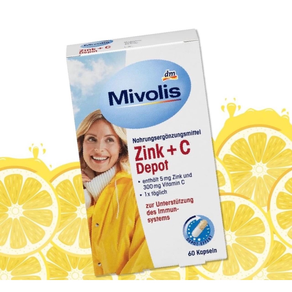 viên uống/ viên sủi Vitamin Mivolis Zink + C (kẽm + vitamin C ) hỗ trợ ...