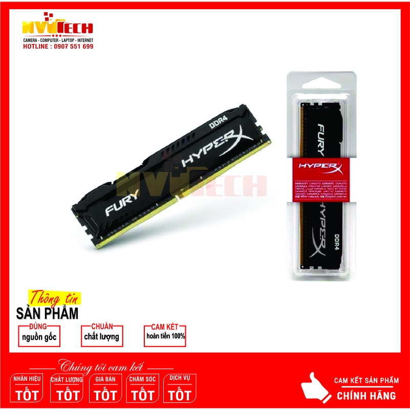 RAM DDR4 Kingston HyperX Fury Black 8GB (2666) (HX426C16FB28) (QSD) | Shopee Việt Nam