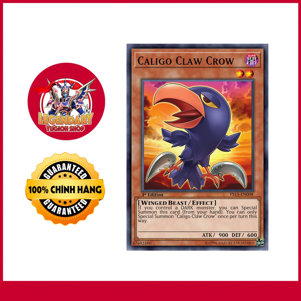 [Thẻ Bài Yugioh Chính Hãng] Caligo Claw Crow | Shopee Việt Nam