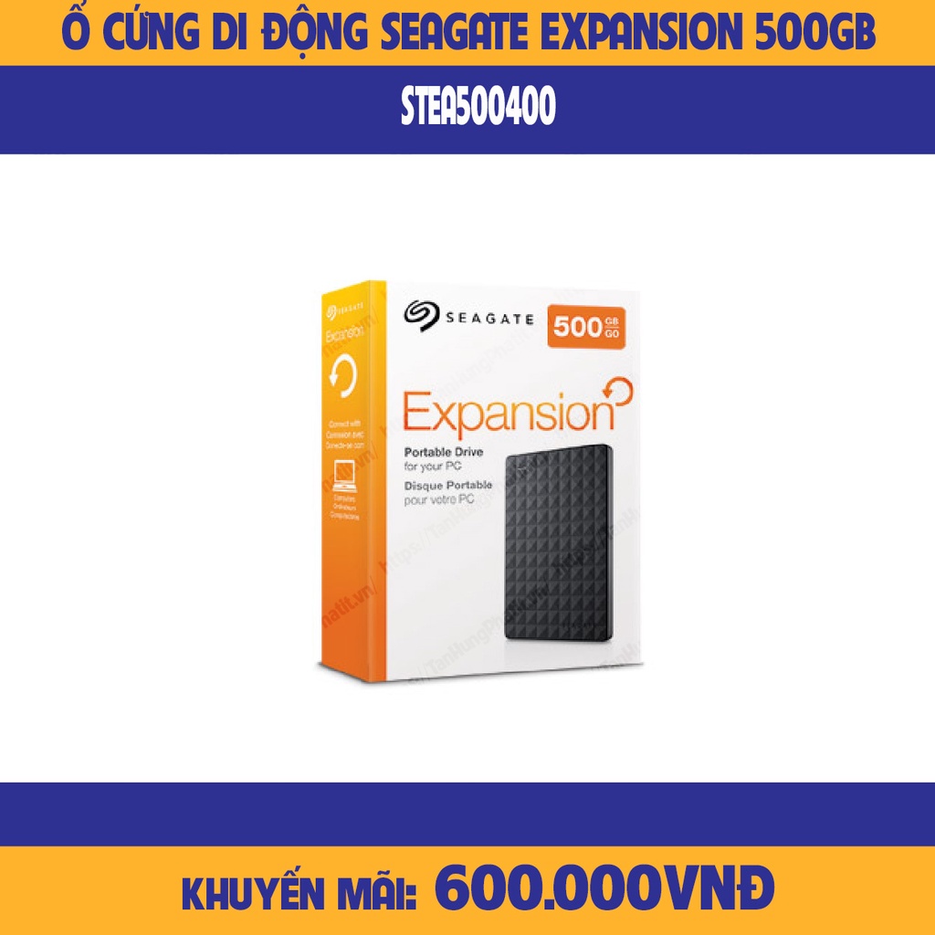 Ổ CỨNG DI ĐỘNG SEAGATE EXPANSION 500GB (ĐEN) - STEA500400 | Shopee Việt Nam