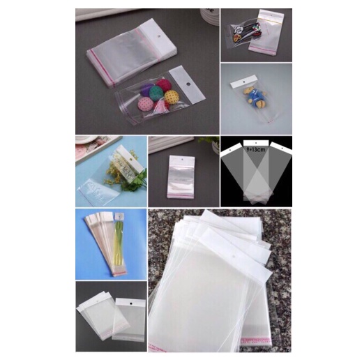 50 túi OPP size nhỏ dán miệng có màng ngọc treo phụ kiện | Shopee Việt Nam