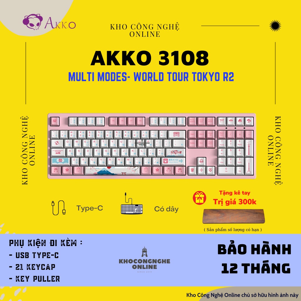Bàn phím cơ AKKO 3108 – World Tour Tokyo R2 (Cherry switch) | Shopee Việt Nam