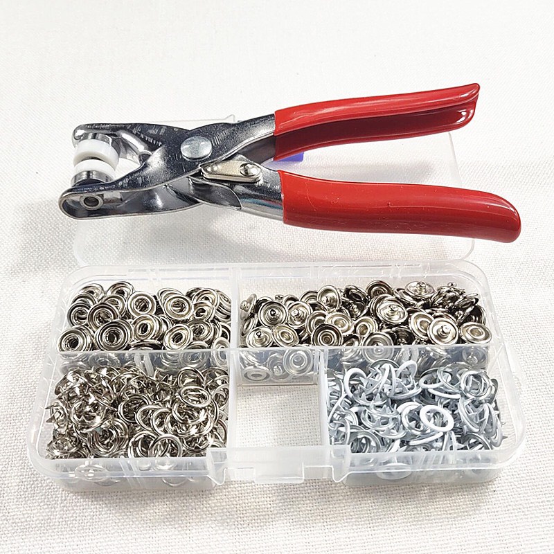 Bộ kìm bấm khuy cúc áo kèm hộp 100 chi tiết cúc áo, Dụng cụ bấm khuy đa ...