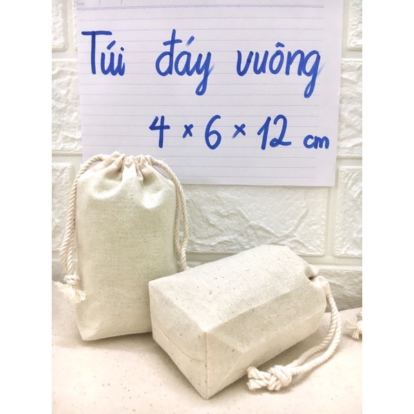 [ĐV mộc 4x6x12] Sỉ Set 10 TÚI VẢI dây rút đáy vuông 4x6x12 CM | Shopee ...