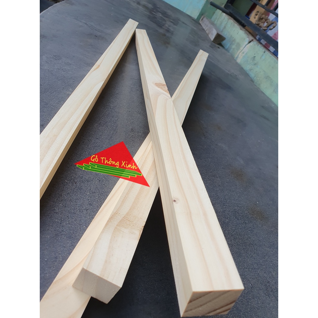 Thanh gỗ thông vuông 3x3cm x dài 1m5-1m2-1m-80cm đã bào láng 4 mặt làm ...