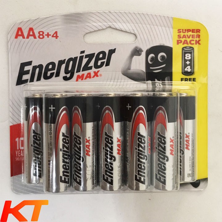 Pin AA Energizer Alkaline Max E91 LR6 (Vỉ 12 Viên). | Shopee Việt Nam