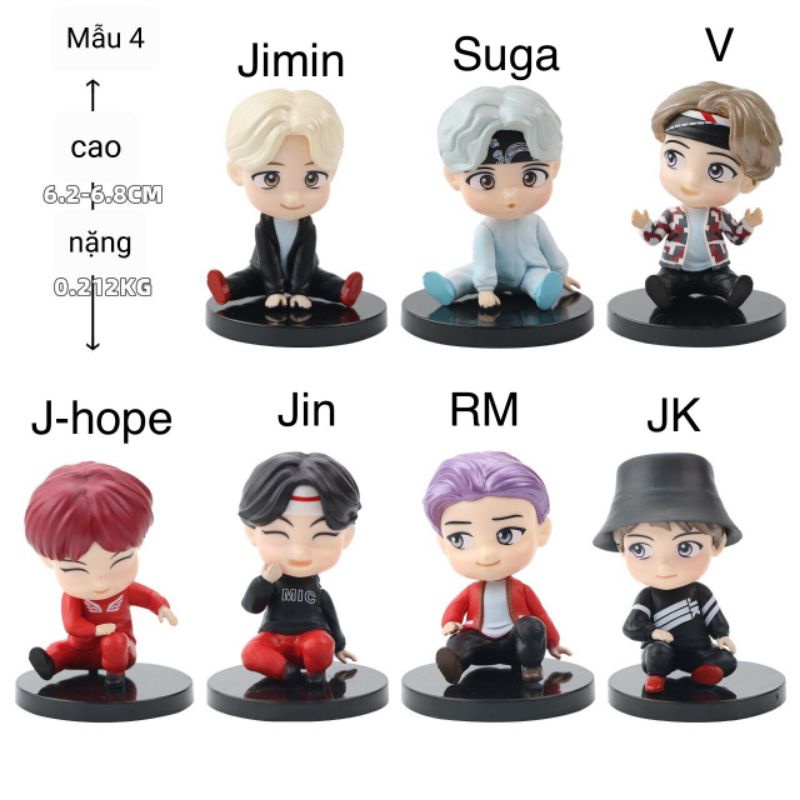 Set 7 mô hình búp bê các thành viên nhóm nhạc BTS (có quà tặng) Mẫu 4 ...