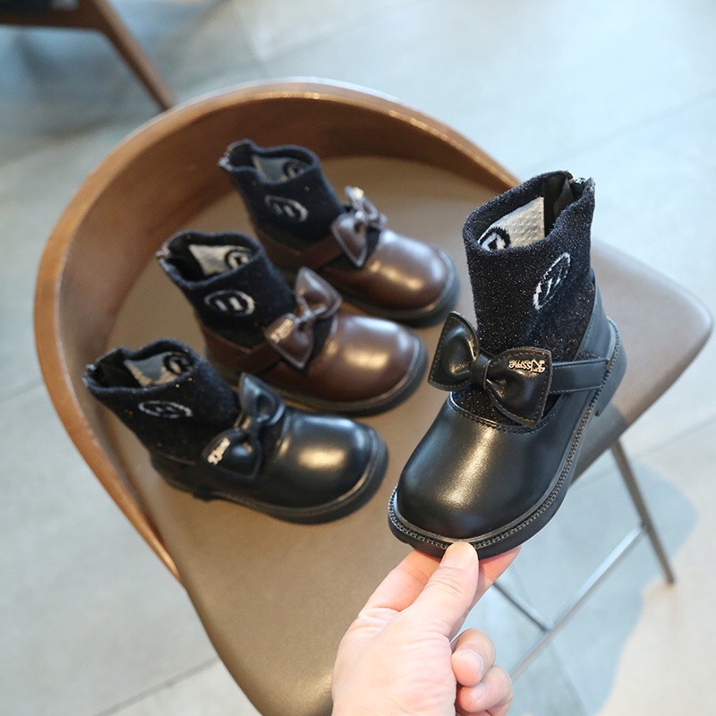 Giầy Bốt Cho Bé Gái - Bốt cao cổ cho bé gái cổ thun xinh xắn da mềm dễ thương V659 | Shopee Việt Nam