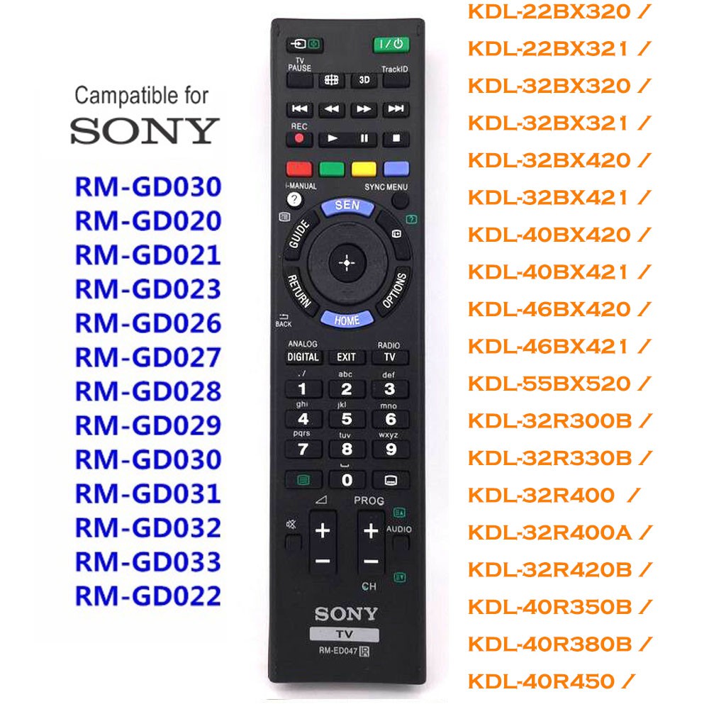 Điều Khiển Từ Xa Thay Thế Cho TV SONY RM-ED047 Cho SONY BR TV KDL ...